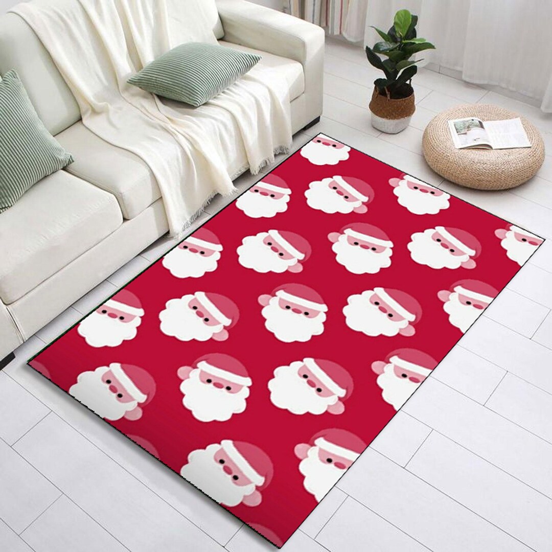 Cute Santa Kids Rug Merry Christmas Santa Rug Jolly Santa Claus Rug ...