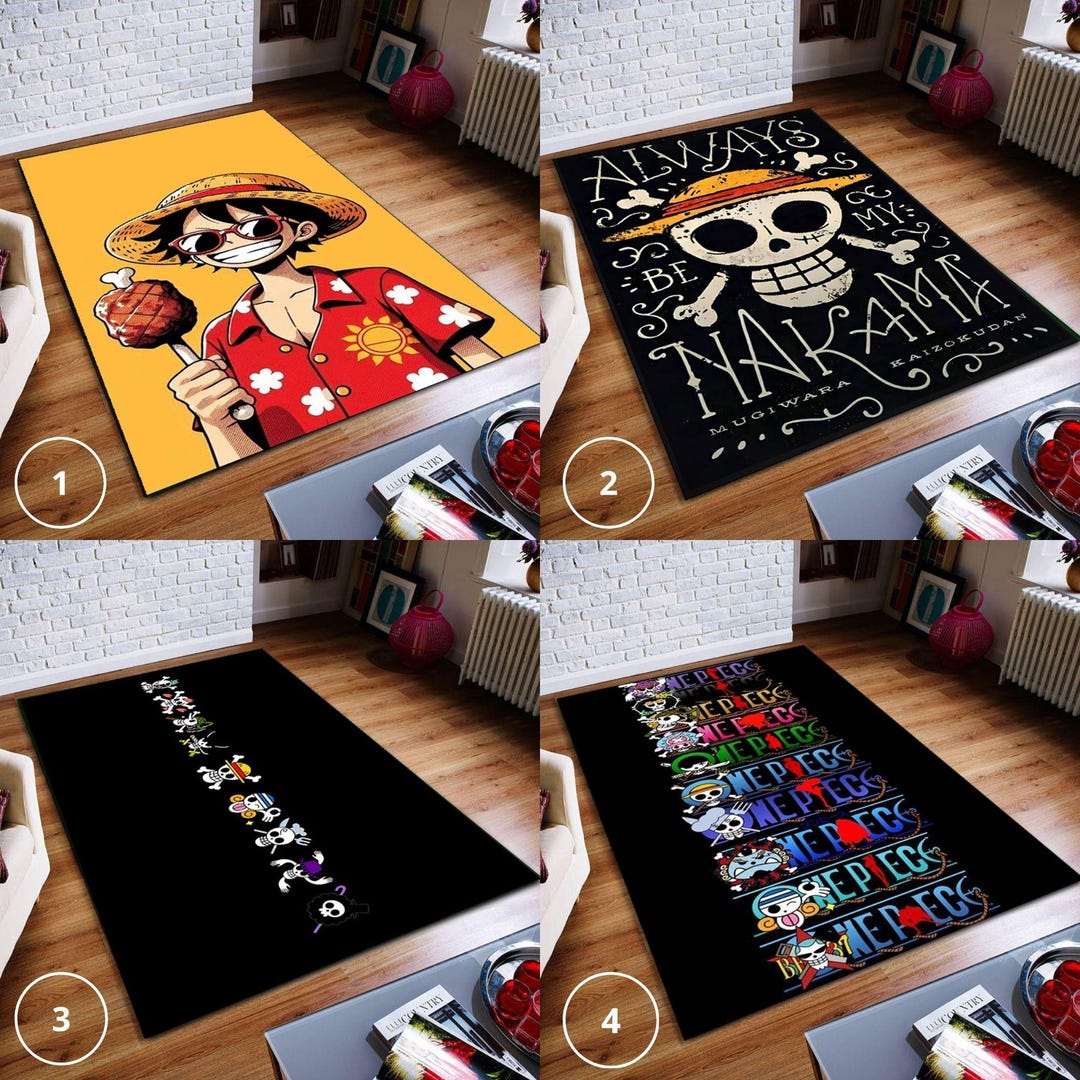 Anime Decor One Piece Rug Luffy & Crew One Piece Rug Straw Hat Pirates ...