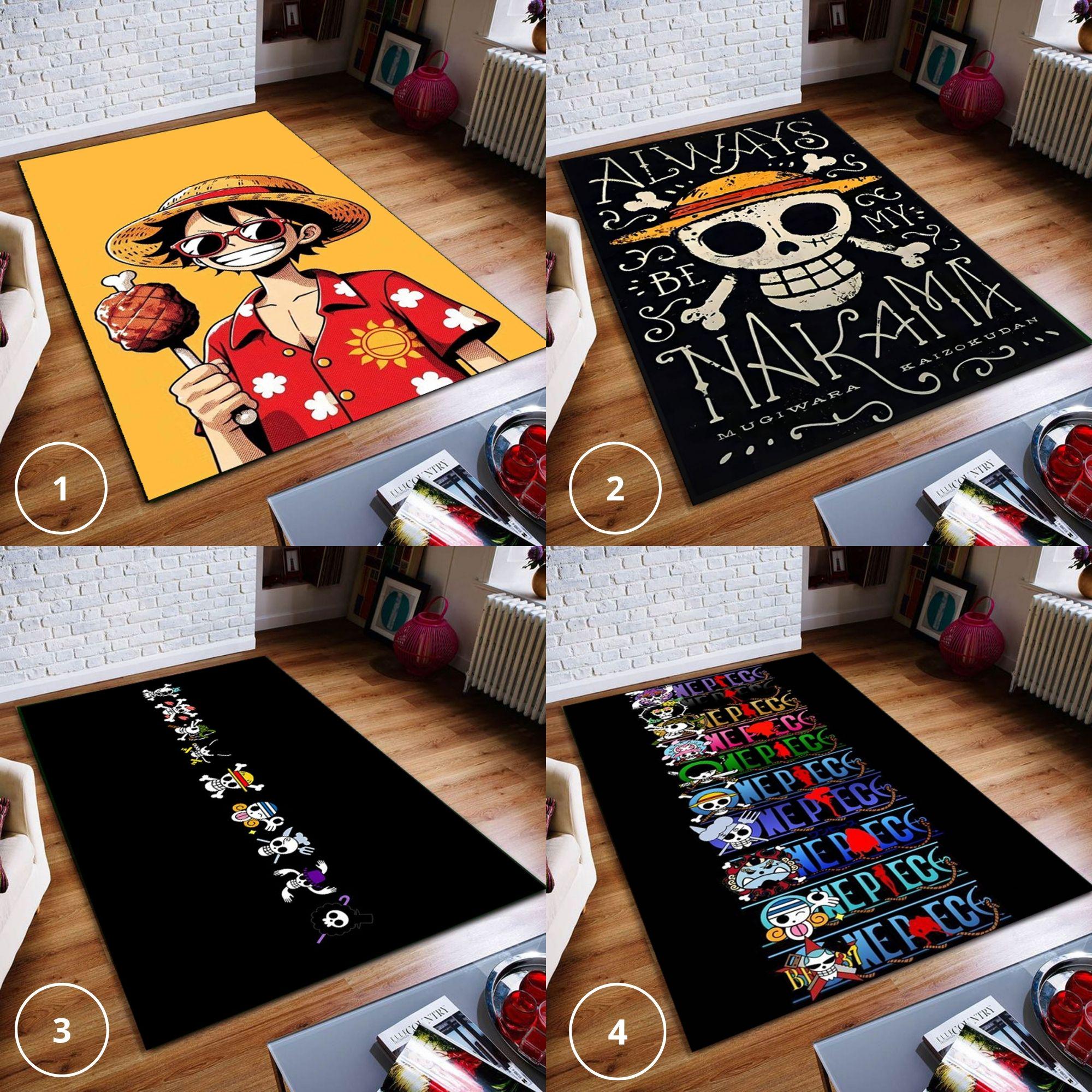 Anime Decor One Piece Rug Luffy & Crew One Piece Rug Straw Hat Pirates ...