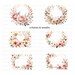 Pink Gold Flowers Watercolor Clipart, Boho Flower Bunch, Blush Pink ...