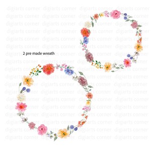 Watercolour Spring Floral Clipart, Colourful Flower PNG, Summer Garden ...