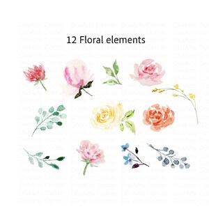 Watercolor Floral PNG, Flowers Watercolor Clipart, Spring Summer Hand ...