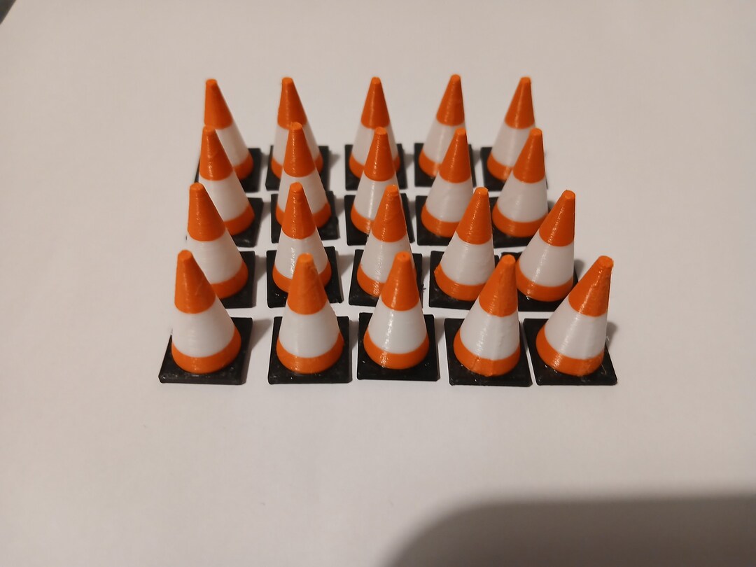 20 X 3d Printed Traffic Cones Sizes 12mm X 22mm - Etsy