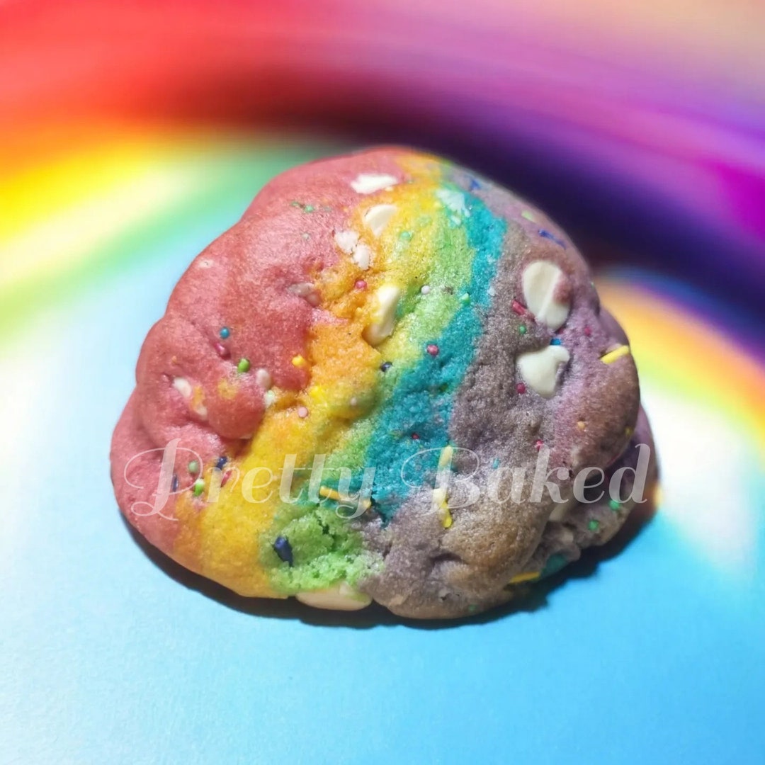 Rainbow Cookie Recipe Gourmet White Chocolate Sprinkles Colourful ...