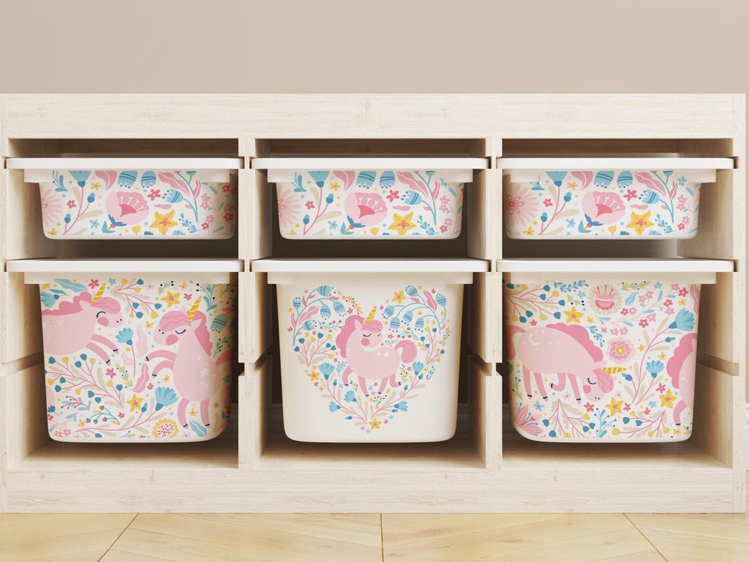 Personalized Unicorn Storage Box Stickers for IKEA TROFAST, Custom ...