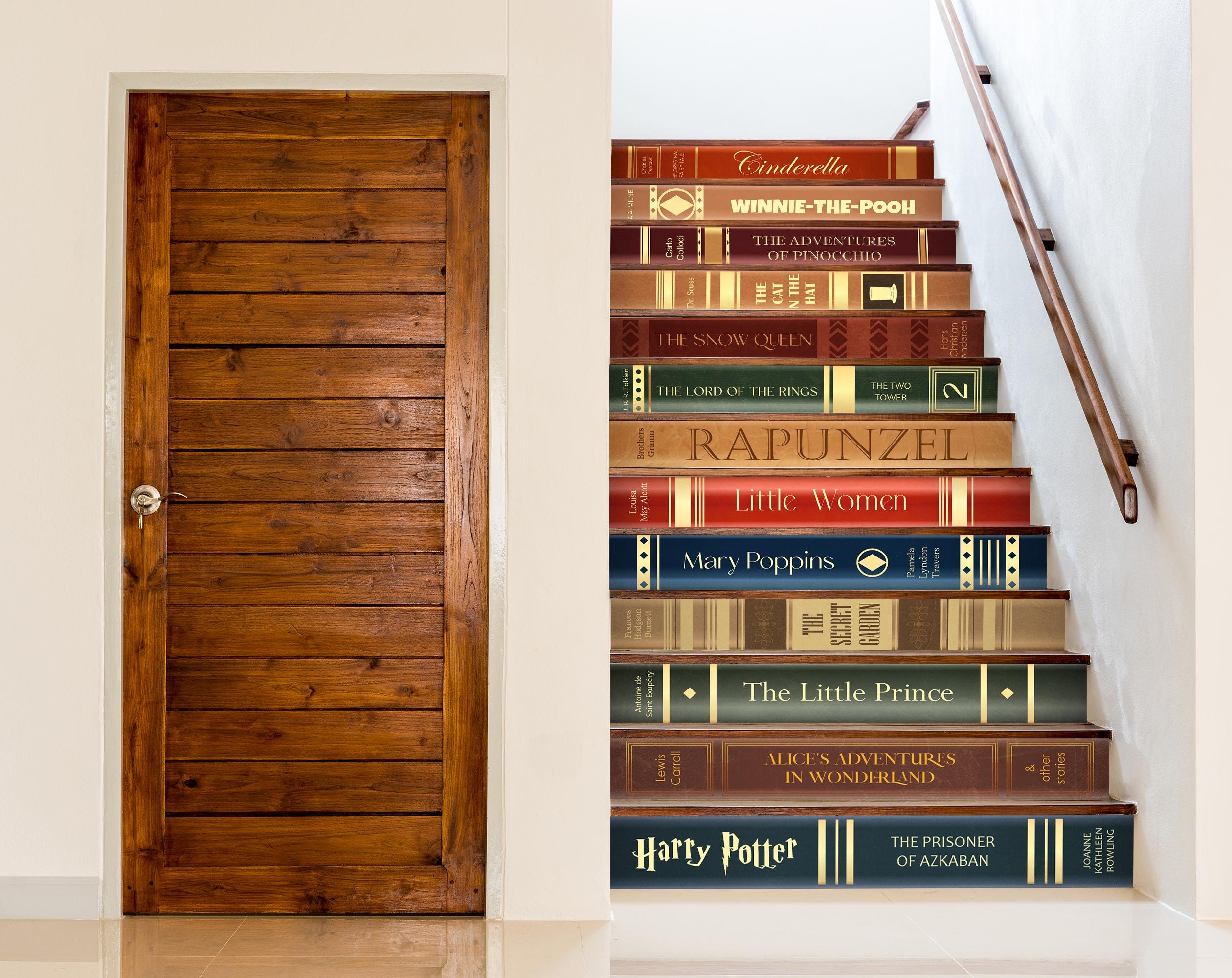 Book Stair Stickers for Home Decor, Literary Staircase Decals, Vintage ...