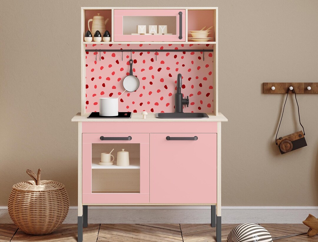 Pink Play Kitchen Sticker Set for IKEA DUKTIG - Abstract Vinyl Decals ...