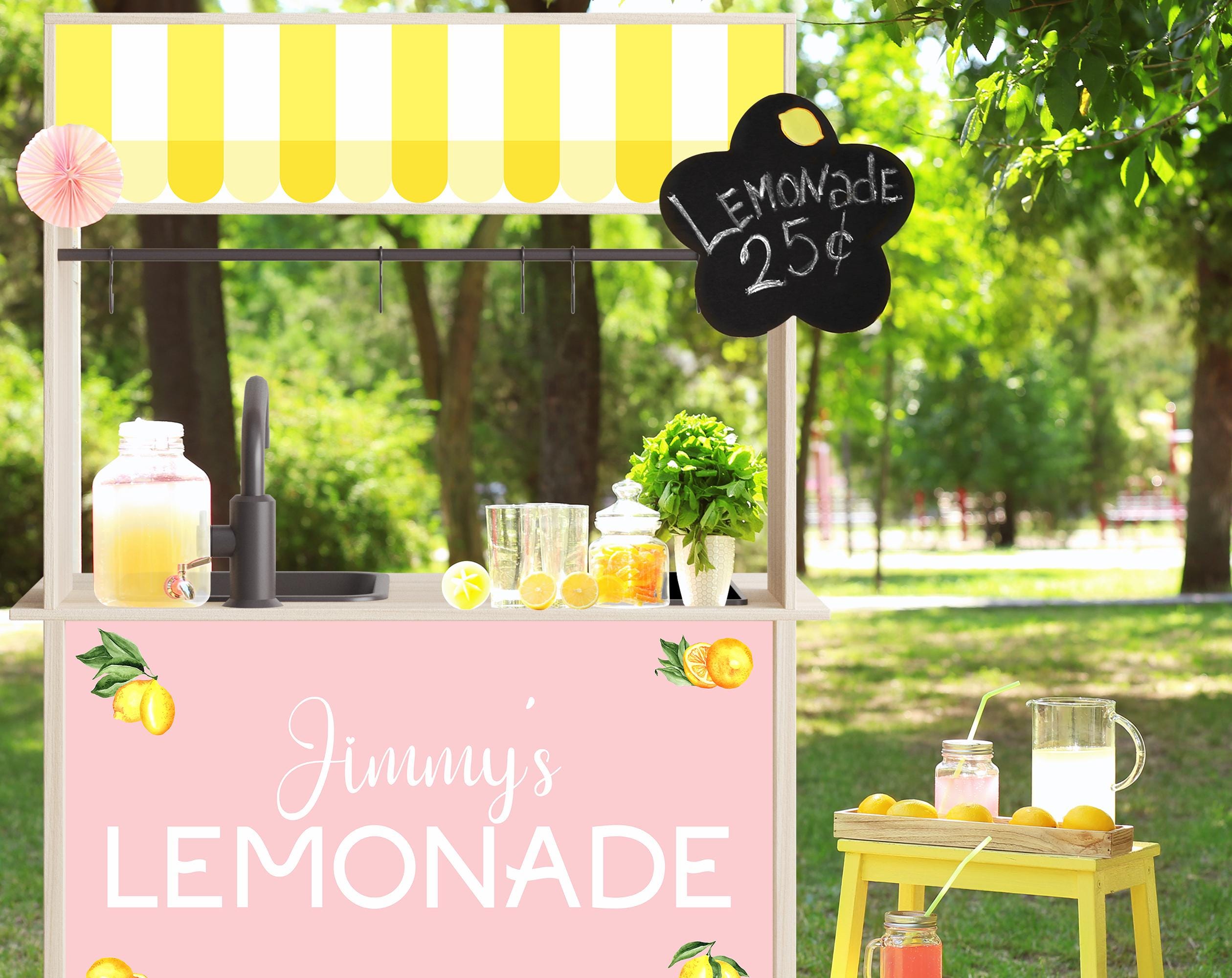 Custom Lemonade Stand Decal for Kids Play Kitchen, Personalized Name ...
