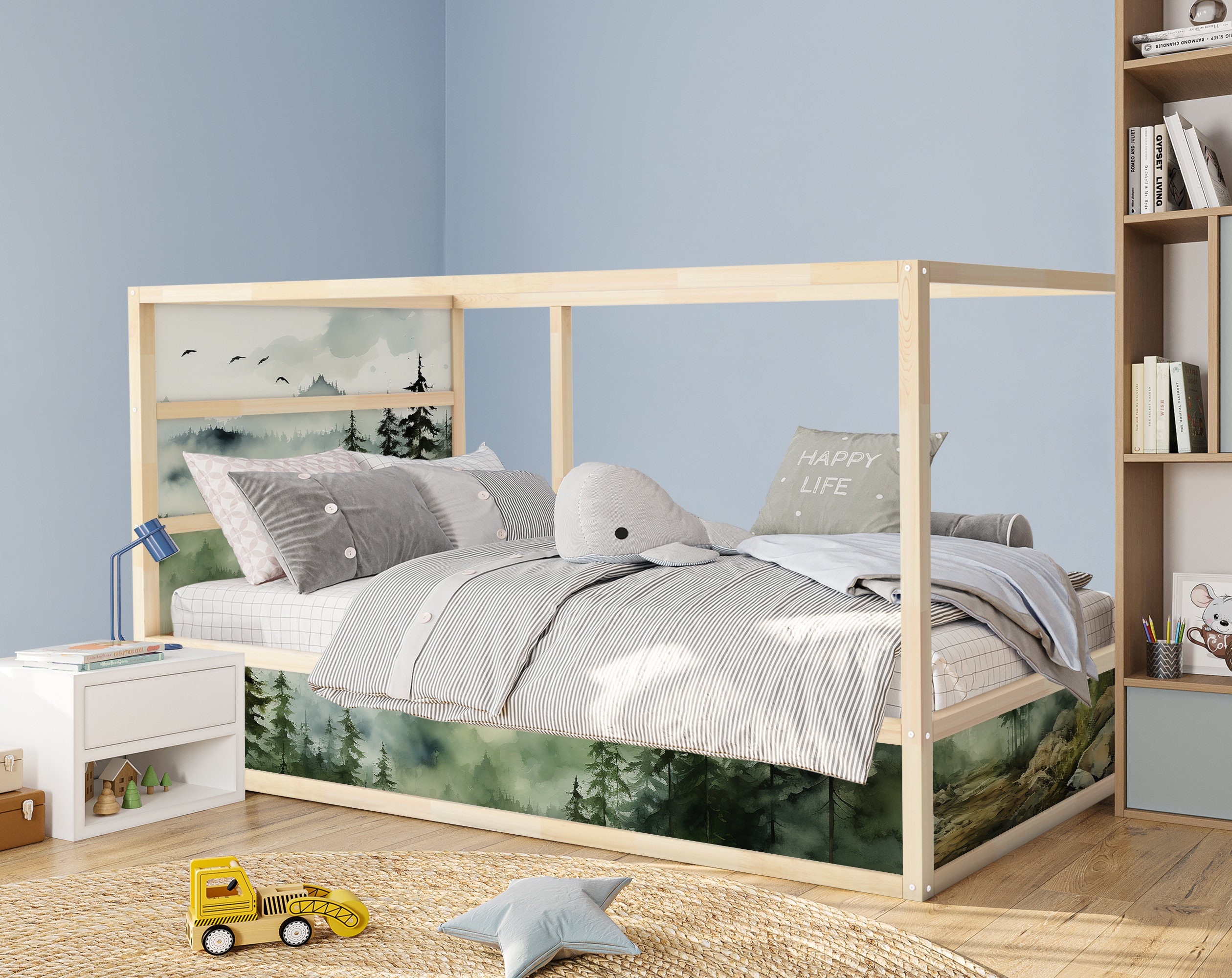 Forest Theme Ikea Kura Bed Sticker - Vinyl Decal for Kids' Room, Bunk ...