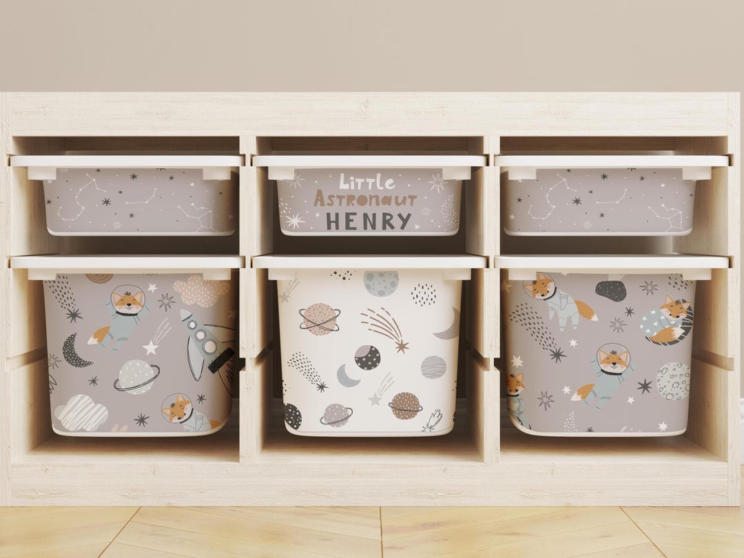 Space-themed Storage Box Stickers for IKEA TROFAST, Custom Astronaut ...