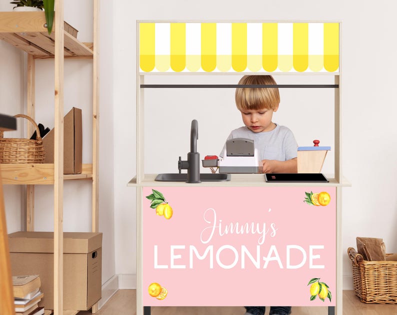Custom Lemonade Stand Decal for Kids Play Kitchen, Personalized Name ...