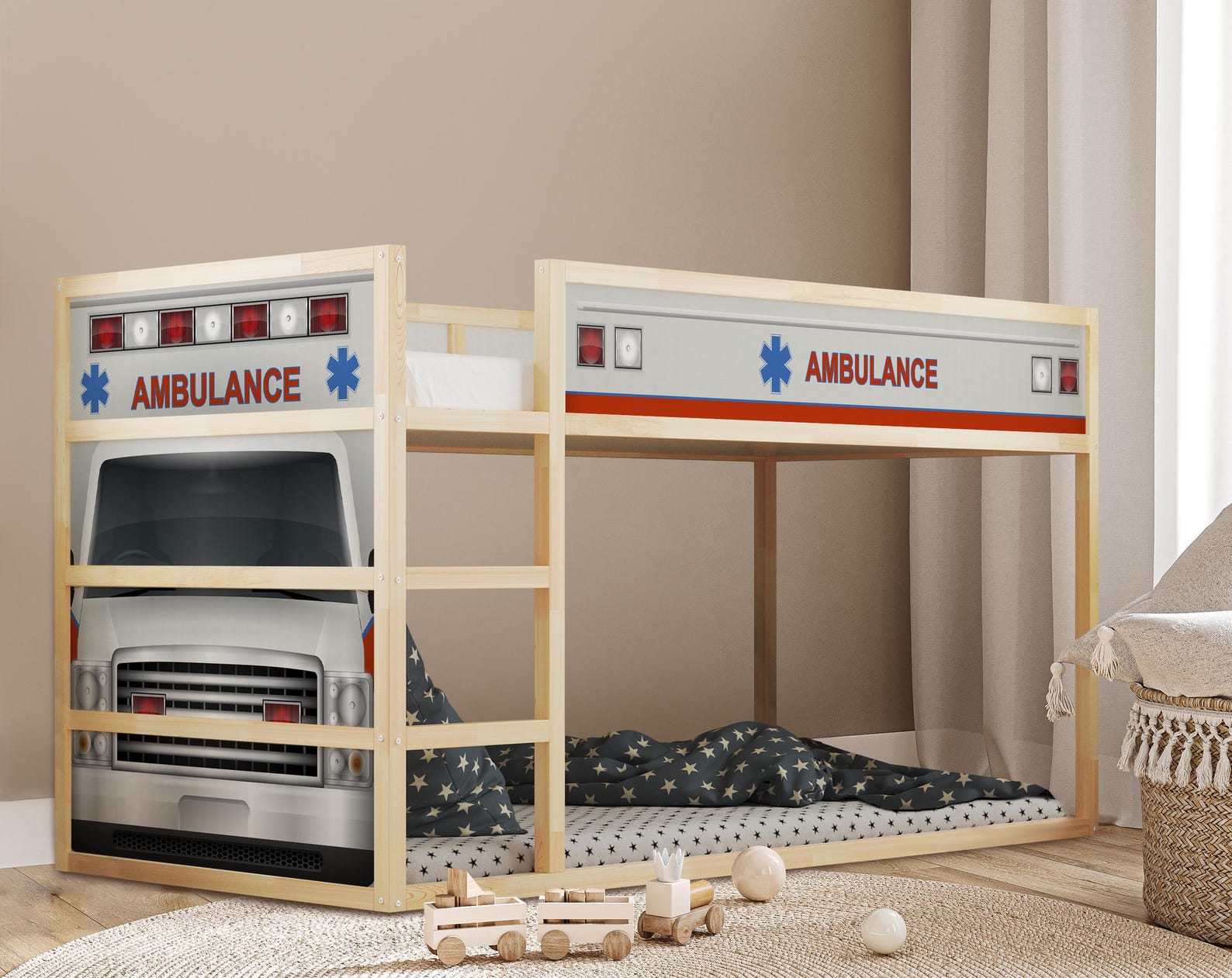 Ambulance Kura Bed Decals: Emergency Vehicle Bunk Bed Decoration - Etsy