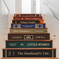 Book Stair Stickers for Home Decor, Literary Staircase Decals, Vintage ...