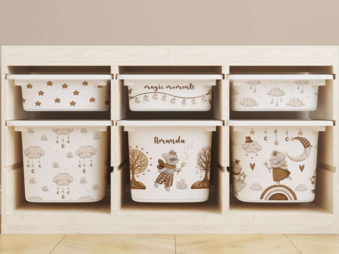 Personalized Boho IKEA TROFAST Storage Bin Stickers, Custom Toy Box ...