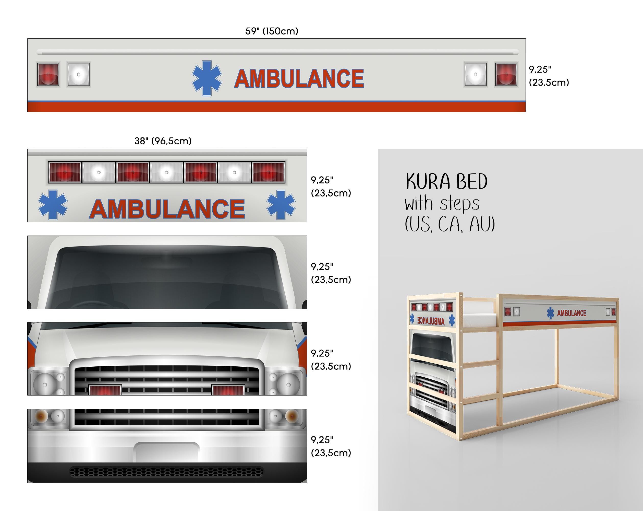 Ambulance Kura Bed Decals: Emergency Vehicle Bunk Bed Decoration - Etsy