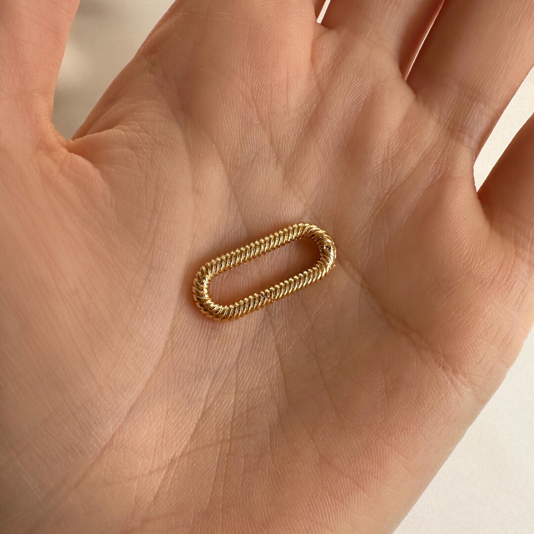 Gold Carabiner Clasp, 24k Goldplated Water-resistant Oval Push Claw ...
