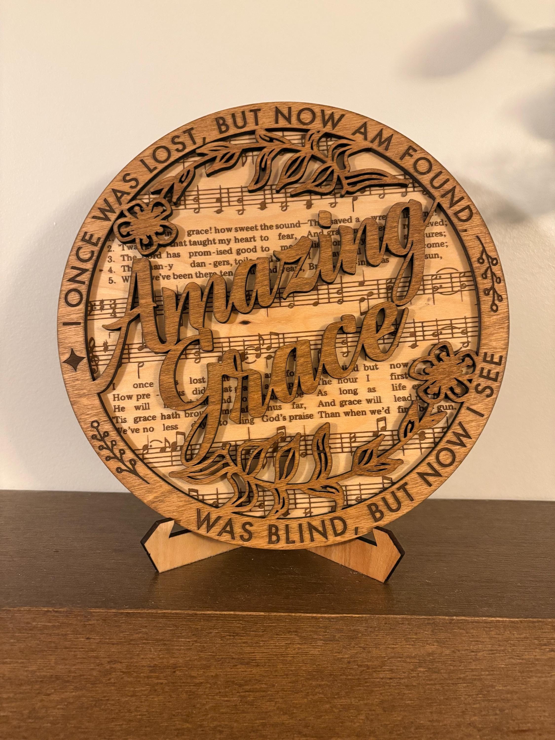 Amazing Grace Hymn Sign, Amazing Grace Plaque, Memorial Gift - Etsy