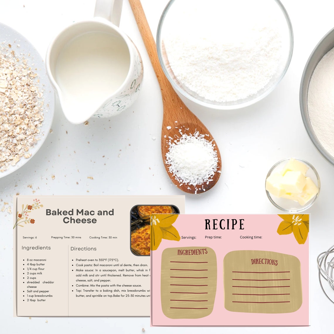 Editable Recipe Card Template, Minimalist Recipe Card,canva Template ...
