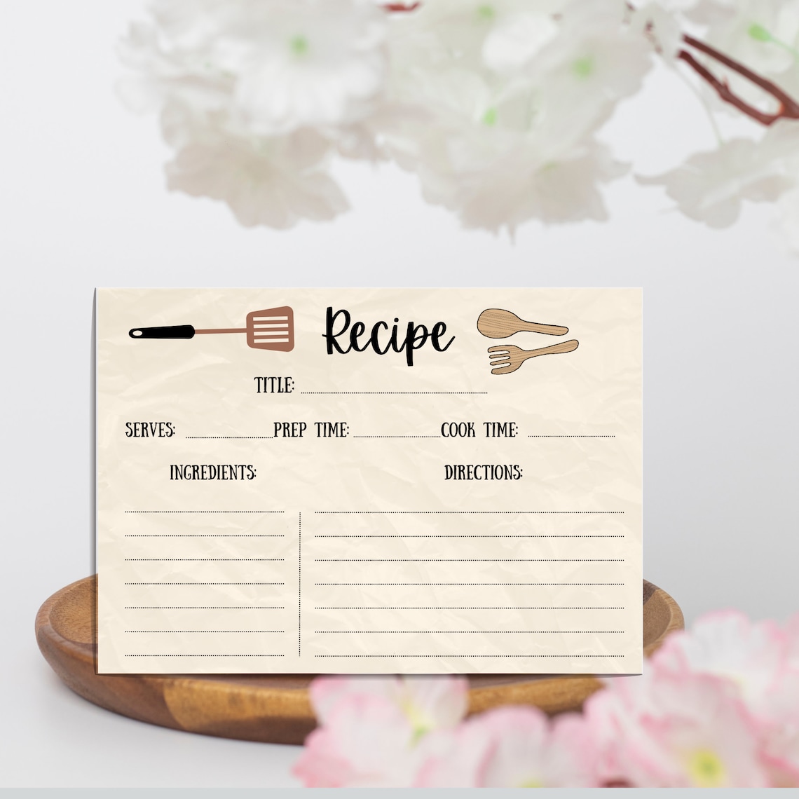 Editable Recipe Card Template, Minimalist Recipe Card,canva Template ...