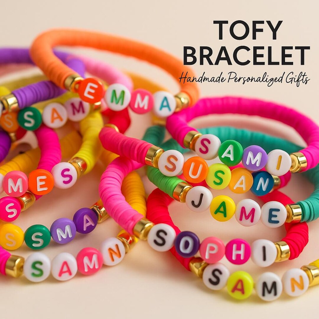 Custom Name Bracelet – Personalized Friendship Jewelry, Handmade Bulk ...