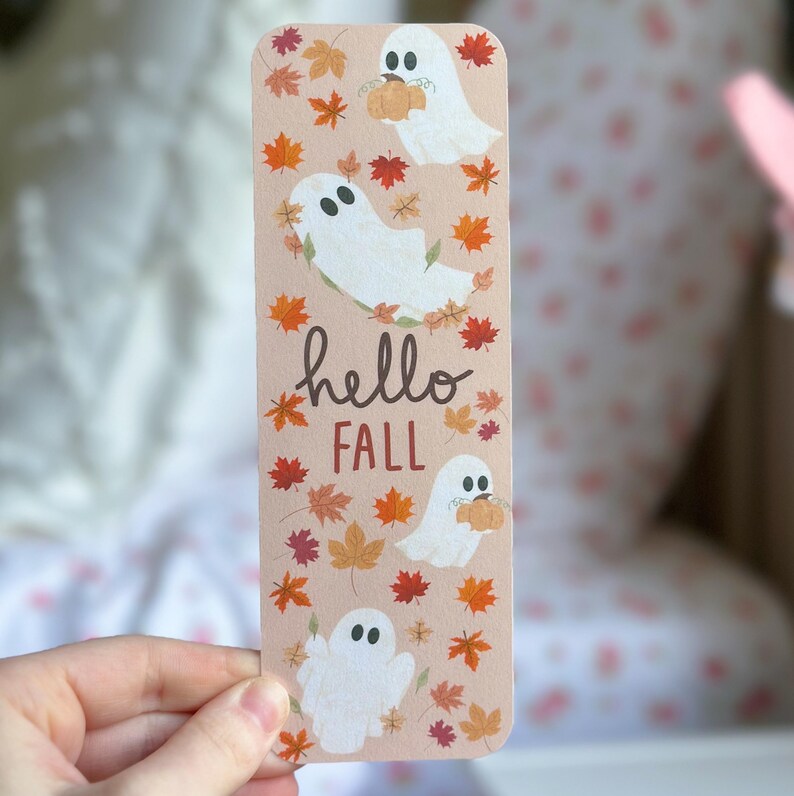 Fall Themed Bookmark | Halloween, Ghosts, October, Bookish, Book Lover ...