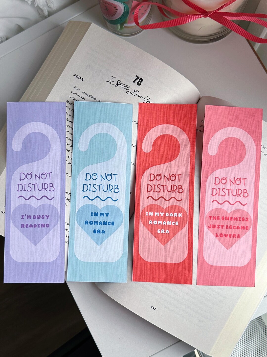 Do Not Disturb Linen Bookmark Book Accessory, Book Merch, Page Marker ...
