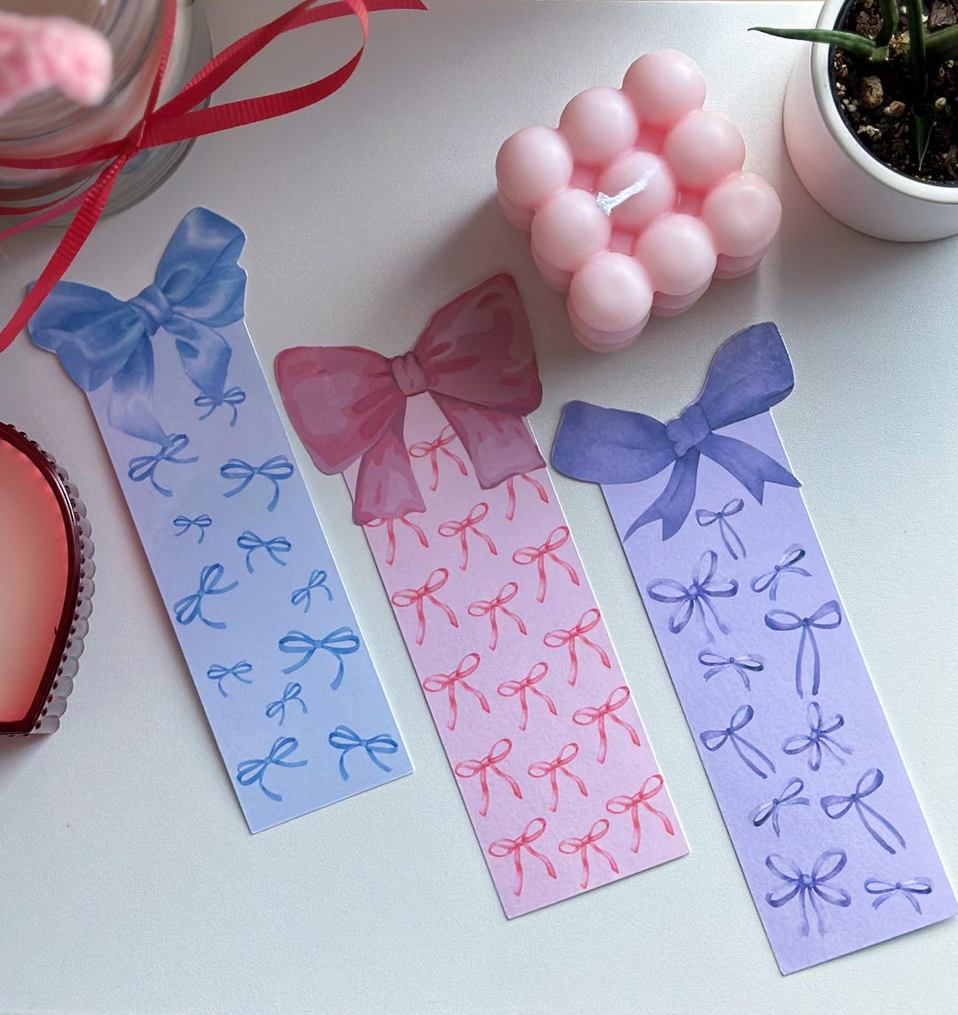 Bow Bookmarks Book Accessories, Cute Bookmark, Bookish, Book Worm, Book ...