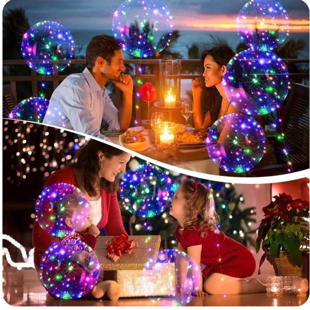 LED Light up Bobo Balloons Transparent Balloons With 3M String Lights ...