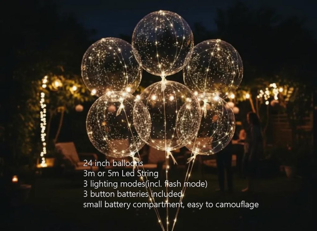 LED Bobo Balloons With Batteries Included: 24-inch Light up Party ...