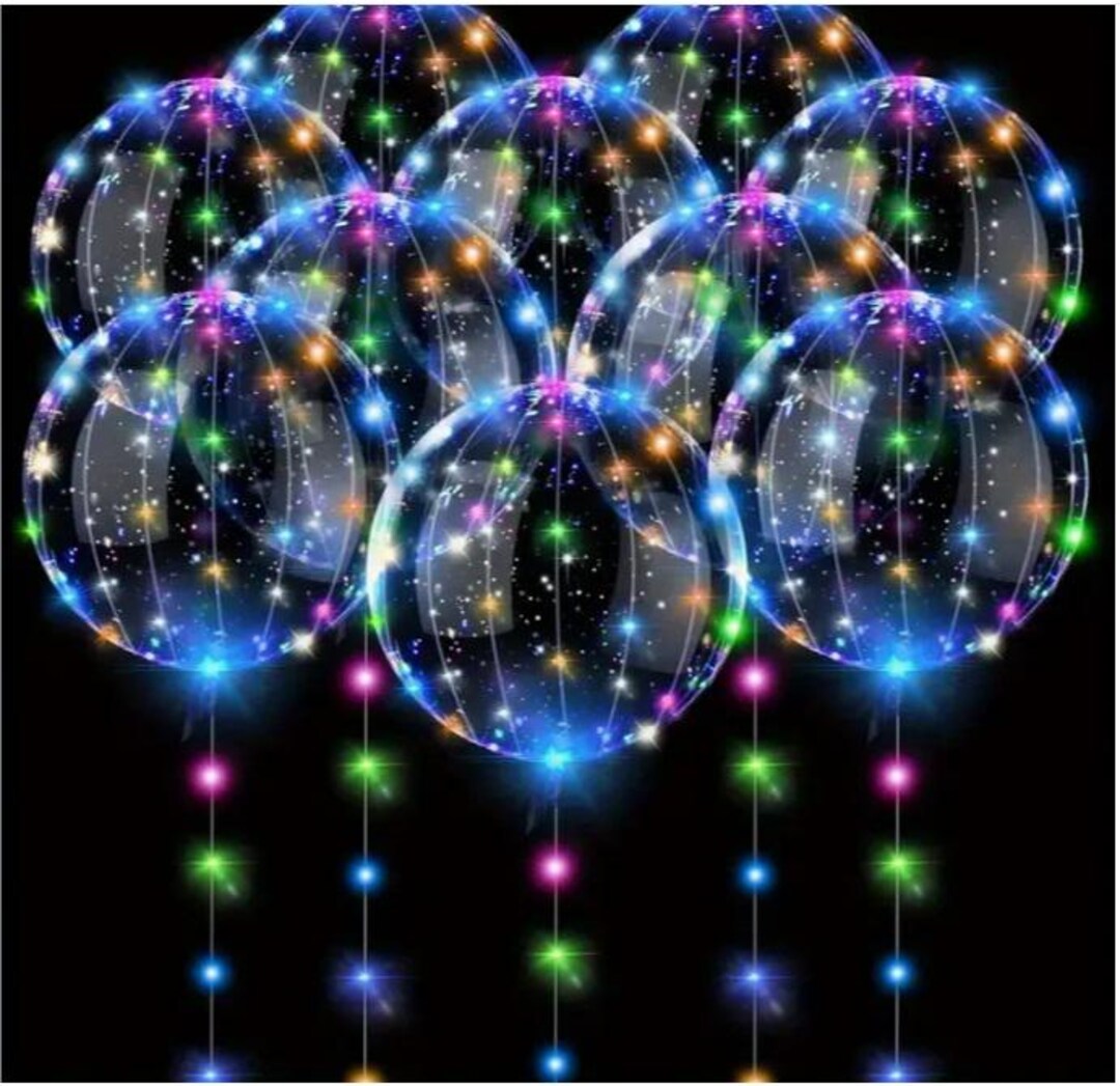 LED Light up Bobo Balloons Colorful Led Transparent Balloons With 3M ...