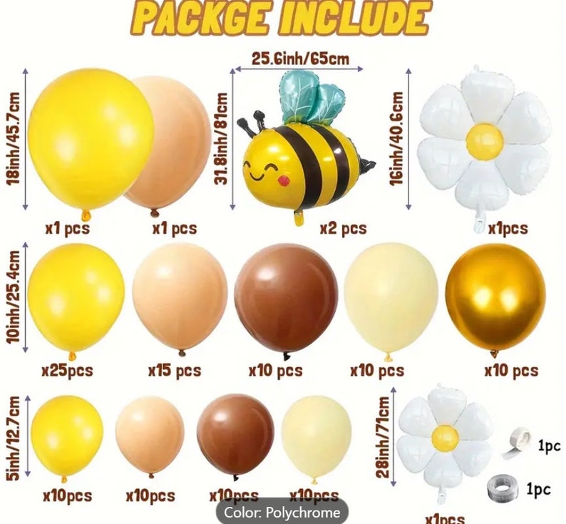 116-piece Jungle Bee & Sunflower Balloon Arch Kit Bee Baby Shower ...