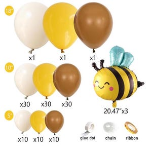 129 Pcs Bee-themed Balloon Arch Set Mustard Yellow Sand Brown Bee ...