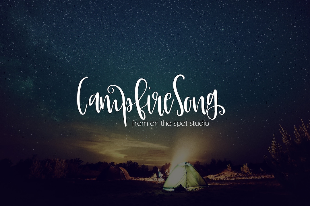 CAMPFIRE SONG / Whimsical Font / Script Font / Handlettered Font / OTSS / Bounce Script ...