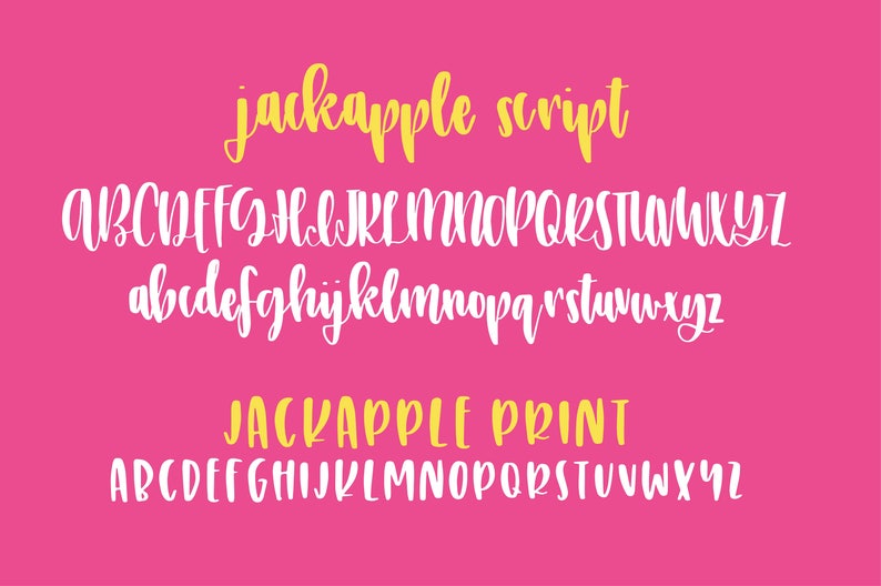 JACKAPPLE / Whimsical Font / Script Font / Handlettered Font / OTSS / Font Duo / Calligraphy ...