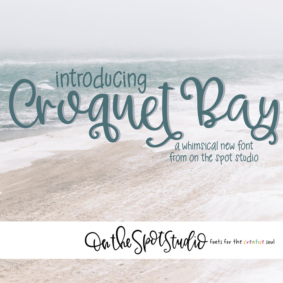 CROQUET BAY / Whimsical Font / Script Font / Handlettered Font / OTSS / Bounce Script ...