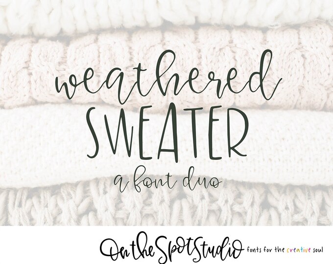 WEATHERED SWEATER / Font Duo / Script Font / Calligraphy Font ...