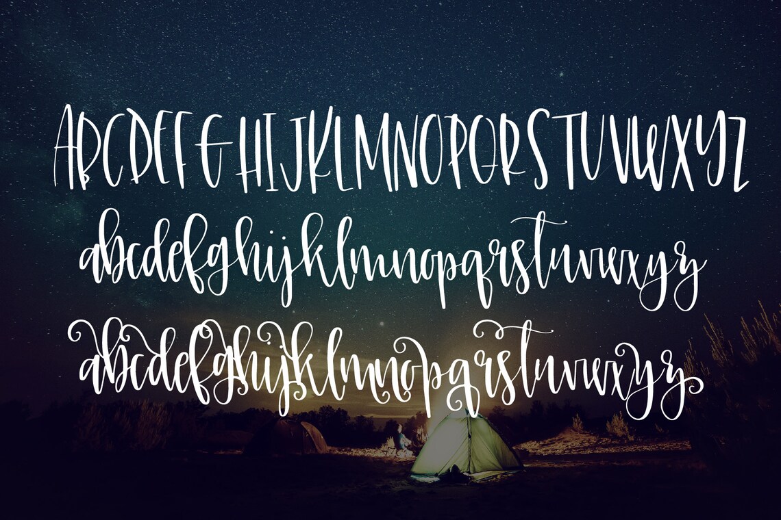CAMPFIRE SONG / Whimsical Font / Script Font / Handlettered Font / OTSS / Bounce Script ...