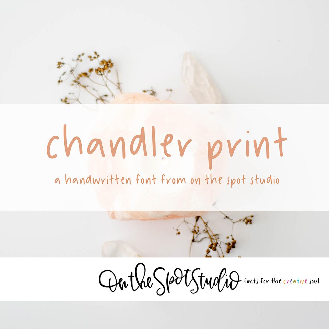 CHANDLER PRINT / Whimsical Font / Print Font / Handlettered Font / OTSS / Bounce Script ...