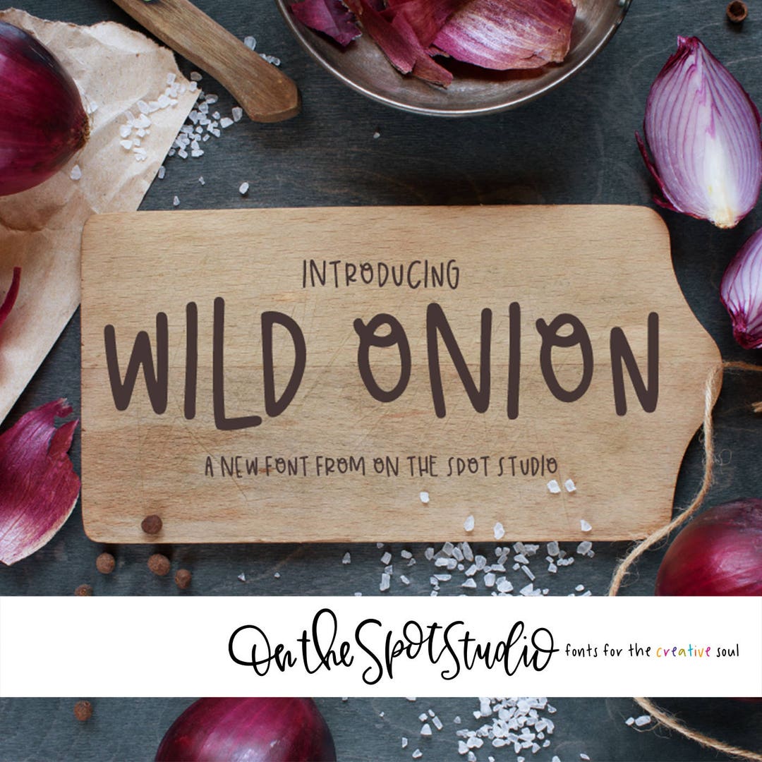 WILD ONION / Whimsical Font / Print Font / Handlettered Font / OTSS / Chunky / Bold ...