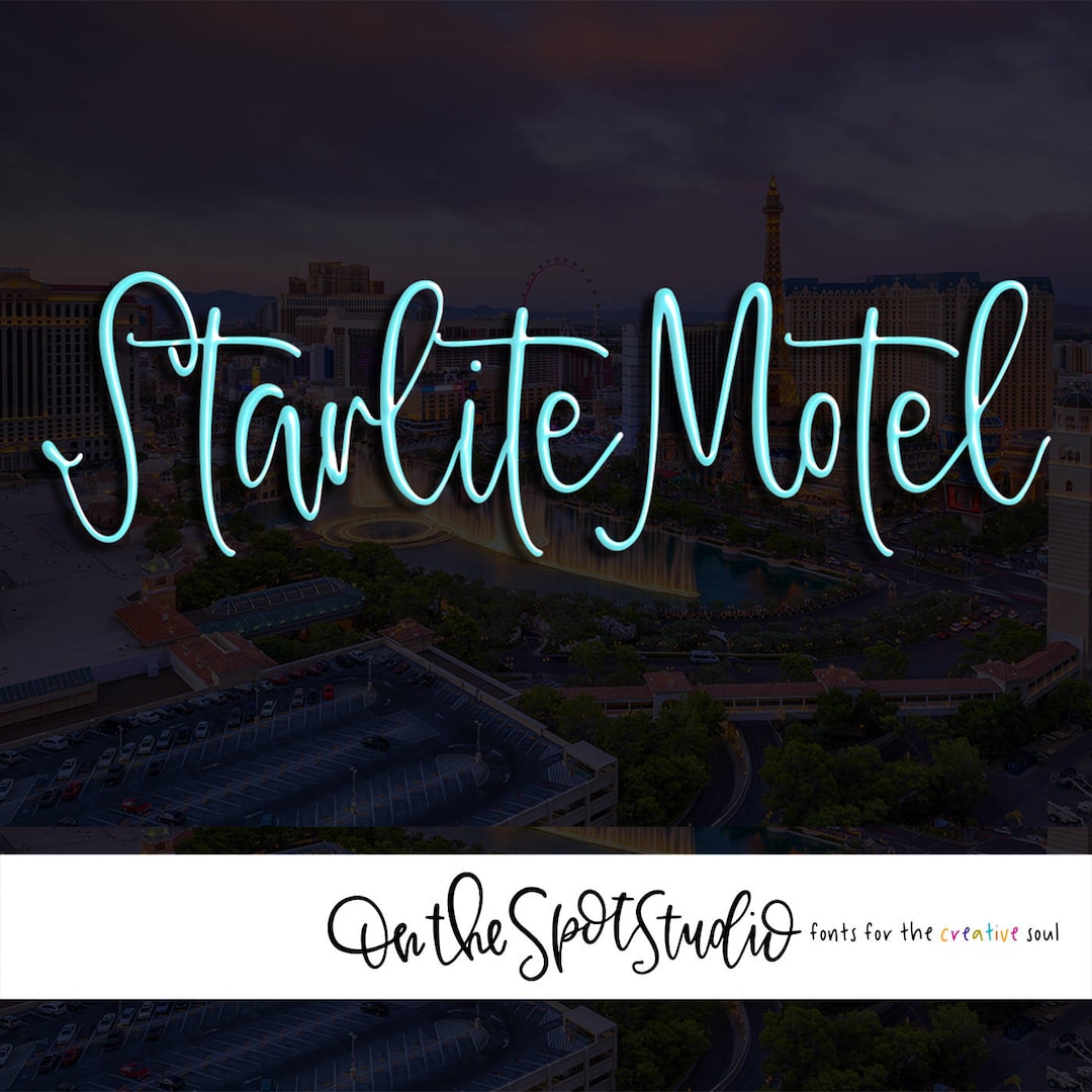 STARLITE MOTEL / Whimsical Font / Script Font / Handlettered Font / OTSS / Bounce Script ...
