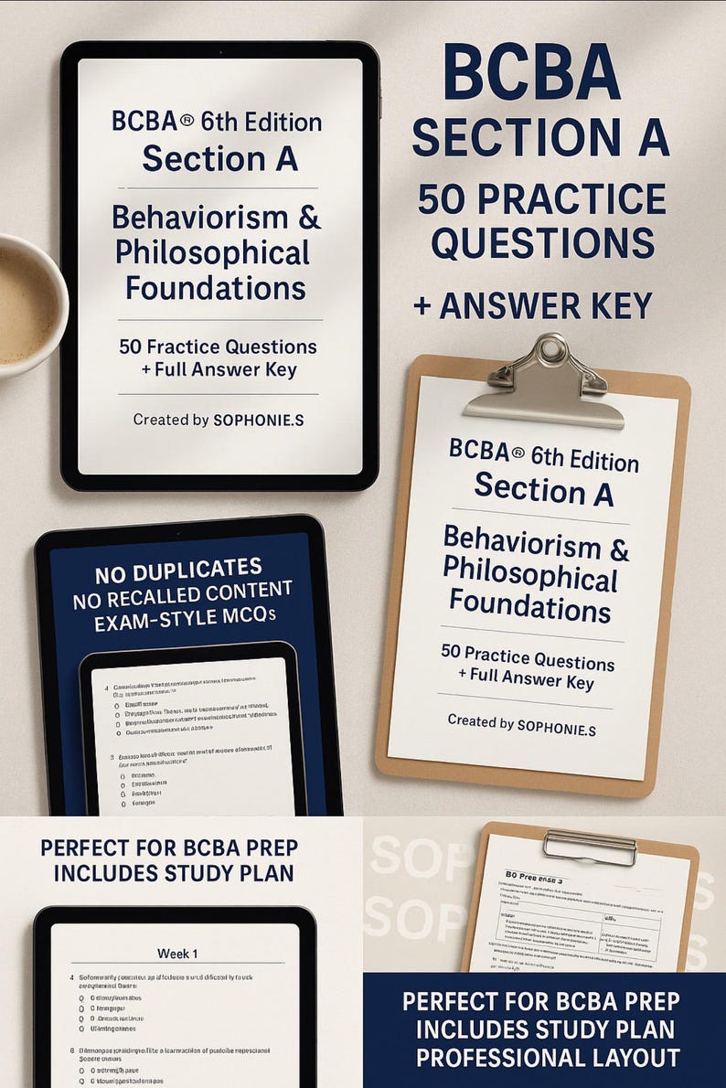 BCBA 6th Edition Section A Study Guide – 50 Practice Questions (PDF) - Etsy