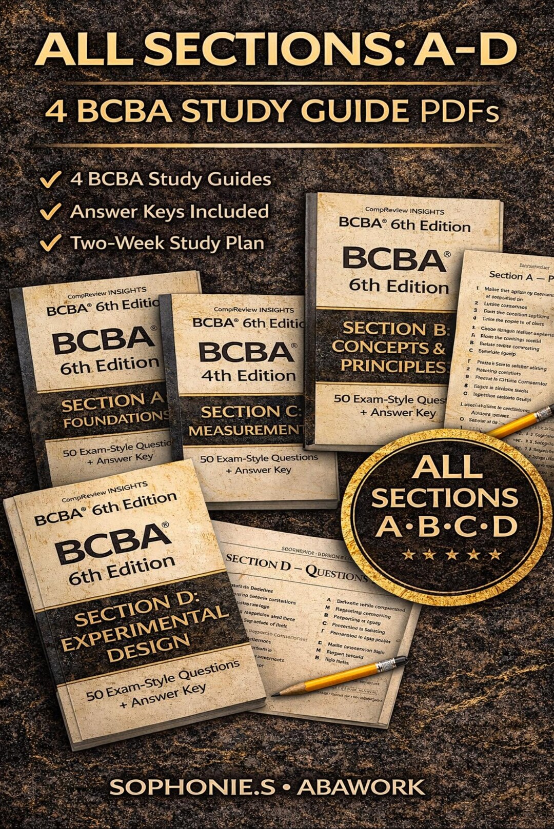 BCBA Study Guides & Mock Exams | Sections A–D | ABA Exam Prep Pdf ...
