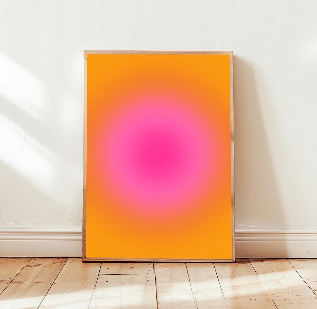 Aura Print No.1 Pink and Orange Aura, Trendy Wall Art, Aesthetic Room ...