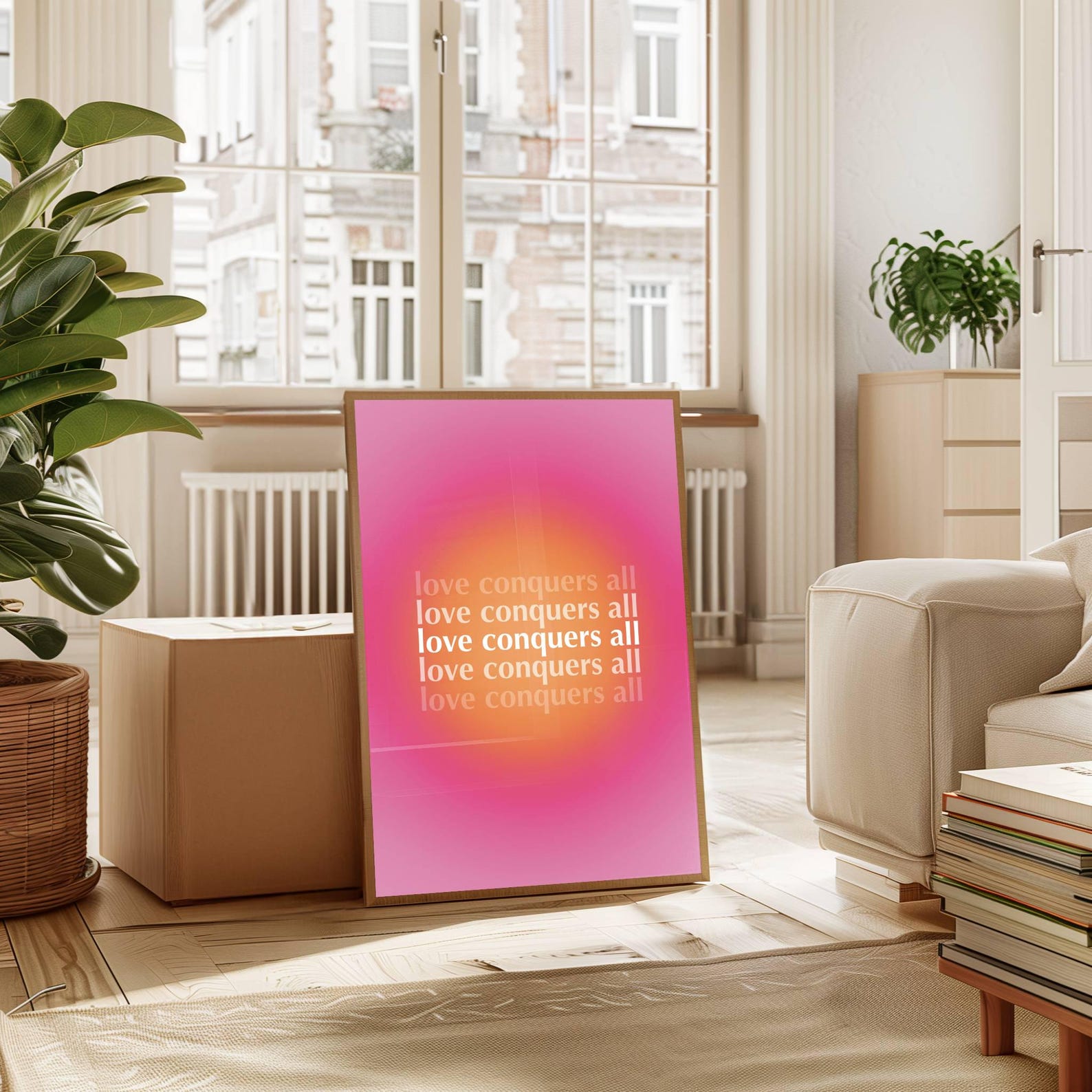 Love Conquers All Affirmation Print Manifestation Poster Faith Hope ...