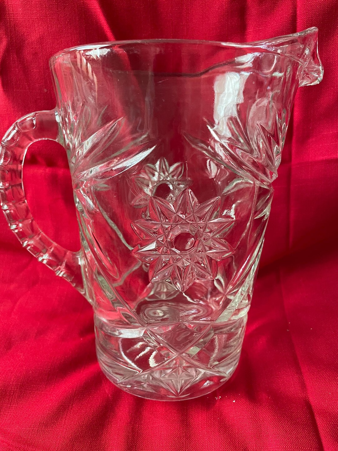 Anchor Hocking Star of David Large Pitcher No Flaws Stunning Pitcher - Etsy