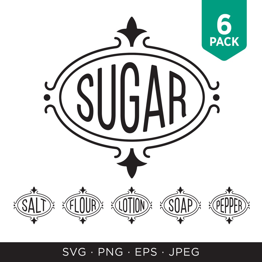 Etiquetas retro svg / Hazel Atlas SVG / harina de azúcar sal pimienta ...