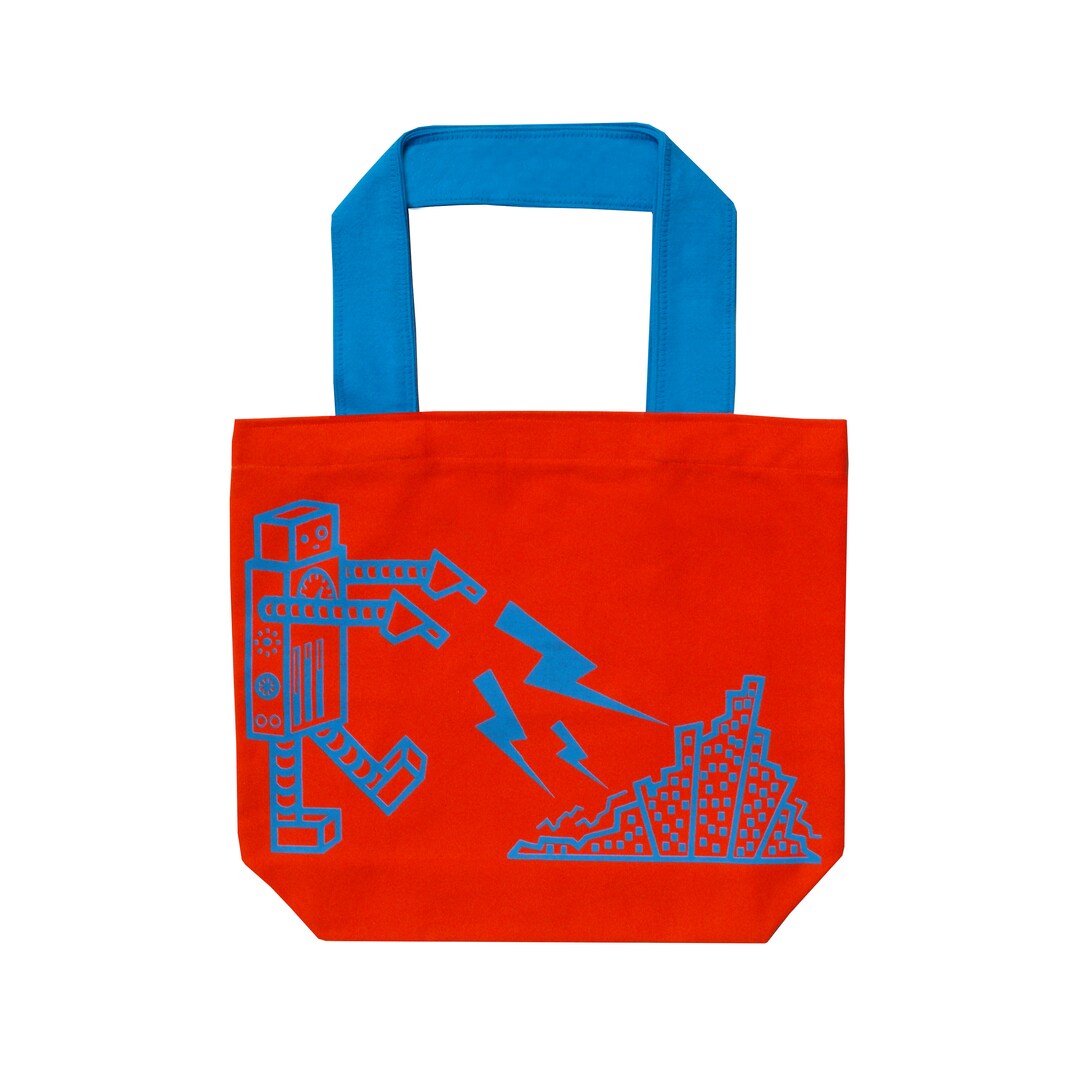 Robot Tote Bag / Retro Robots Print / Reusable Grocery Bag / Screen ...