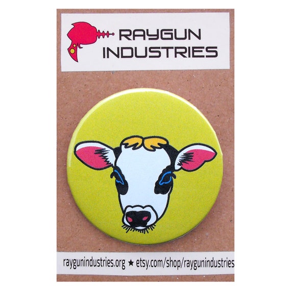 Cow Button Pin Badge Pop Art Farm Animal Pins Dairy Cows 2.25 Lapel Pin ...