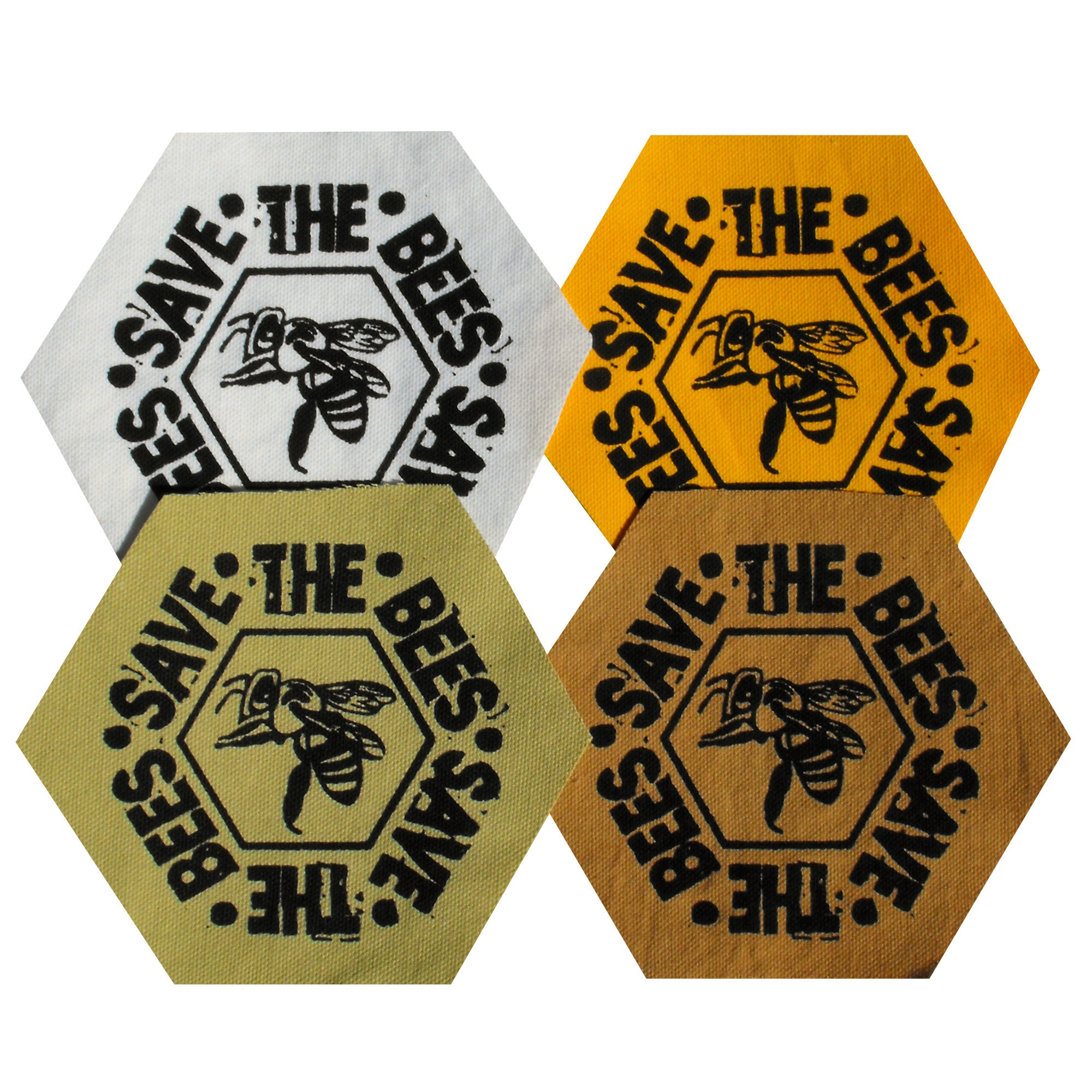 Save the Bees Patch Bee Hive Bee Patch Honey Bee Fabric Honeybee Honey ...