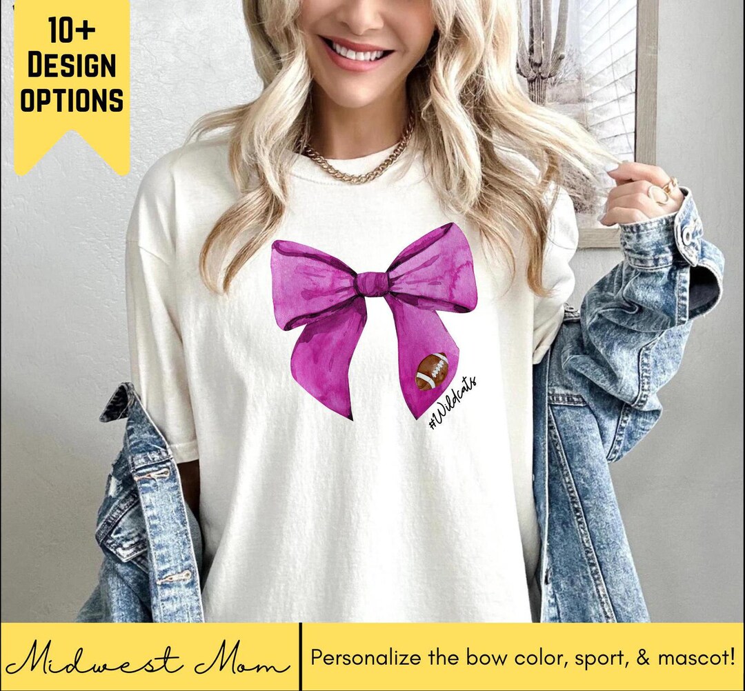 Personalized Team Spirit Bow SVG, Mascot Bow Shirt, School Team Shirt ...